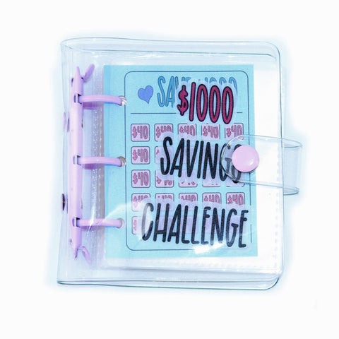 $1000 Saving Challenge Book 3 Ring Binder Clear Cover Money Saving Boo ...