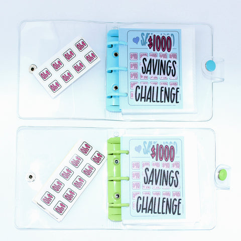 $1000 Saving Challenge Book 3 Ring Binder Clear Cover Money Saving Boo ...
