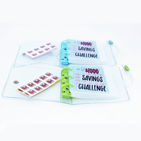 $1000 Saving Challenge Book 3 Ring Binder Clear Cover Money Saving Boo ...