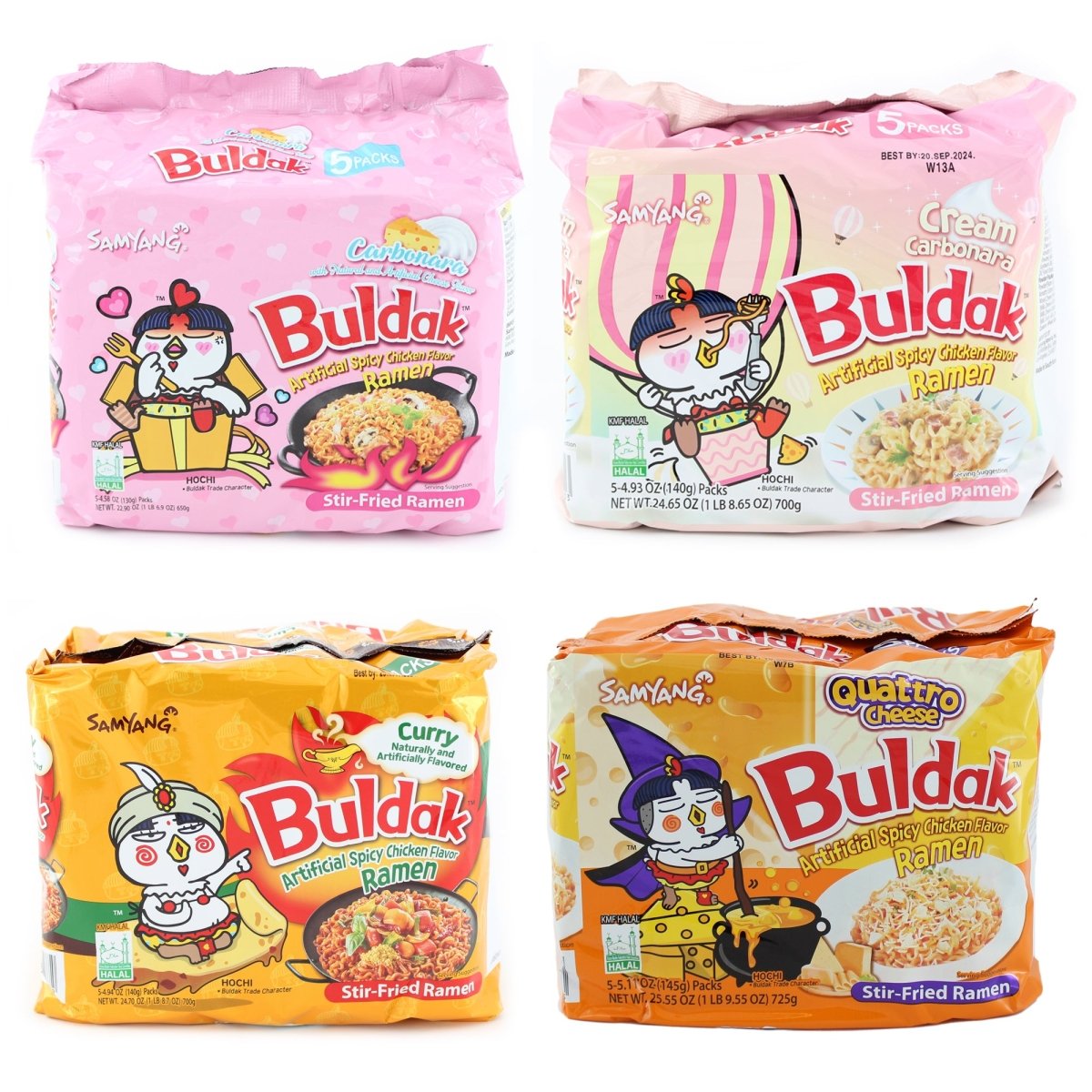 Samyang Carbonara Buldak Ramen Variety Chicken Flavor Spicy Korean Noo ...