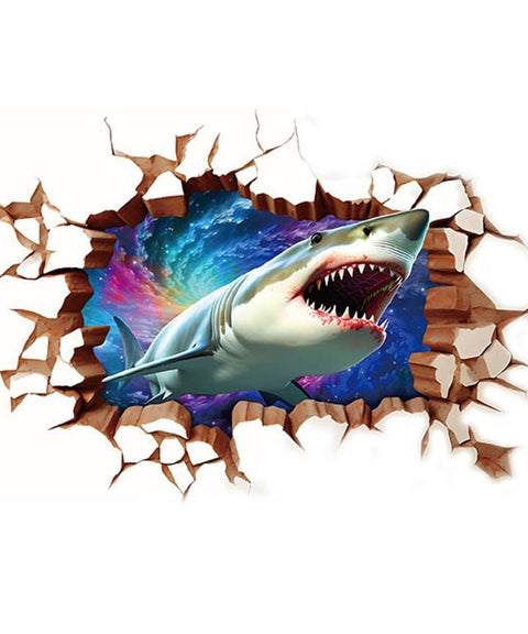 3 pcs Temporary Tattoo, Red Cross, Spider, 3D Shark Body Tattoos Half ...